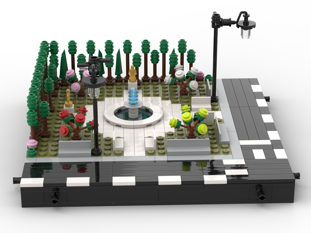 LEGO MOC-203937 Modular - Corner park by emixam2 | Rebrickable - Build ...