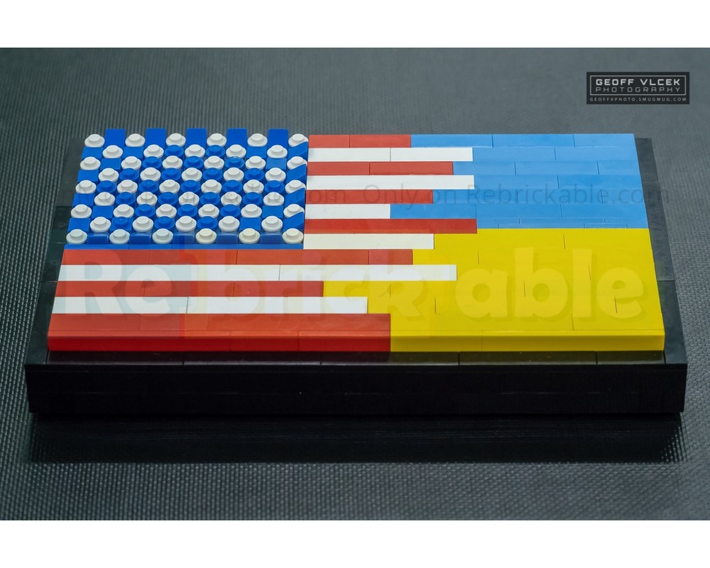 LEGO MOC Mixed Flags w/ Display Stand - Ukrainian & USA by geoffvphoto ...