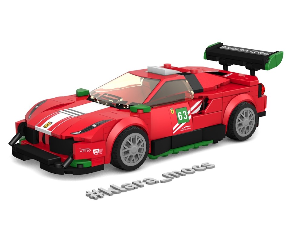LEGO MOC Ferrari 488 GT3 V2 in 8 Stud Wide Style by klara_mocs ...