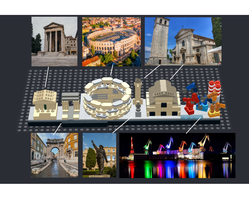 LEGO MOC Architecture Pula Croatia Skyline by GCh | Rebrickable - Build ...