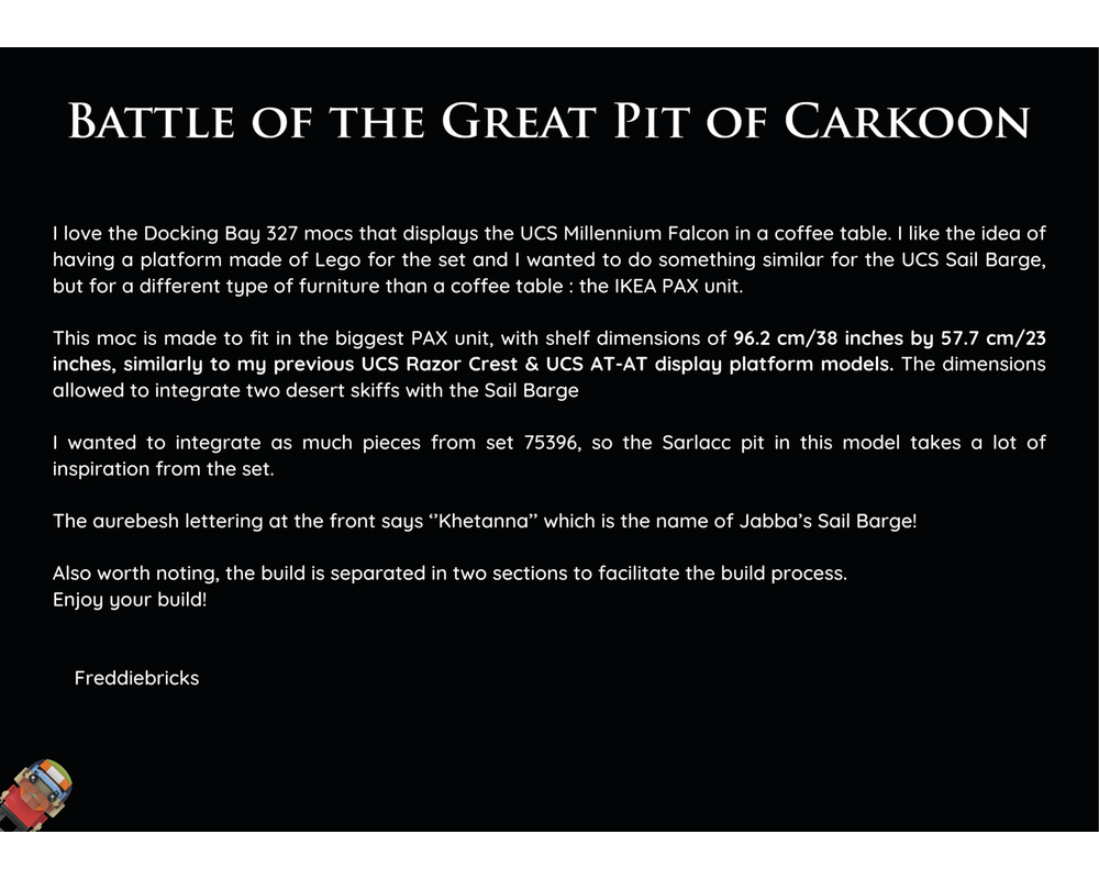 LEGO MOC Battle of the Great Pit of Carkoon (Sarlacc Pit) - UCS Jabba's ...