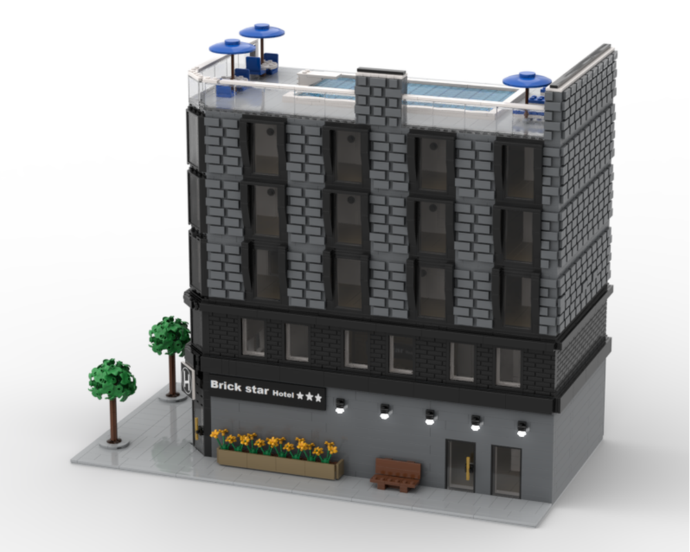 Lego Moc Hotel By Yourdailybrick Rebrickable Build With Lego