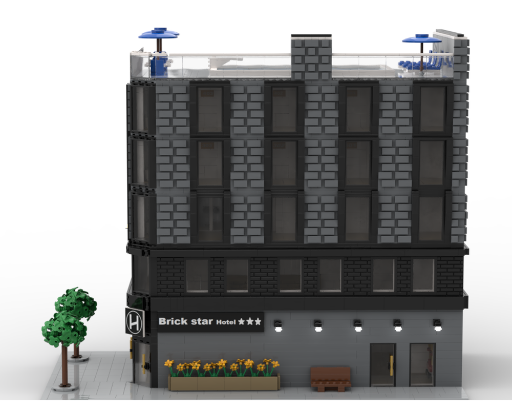 Lego Moc Hotel By Yourdailybrick Rebrickable Build With Lego