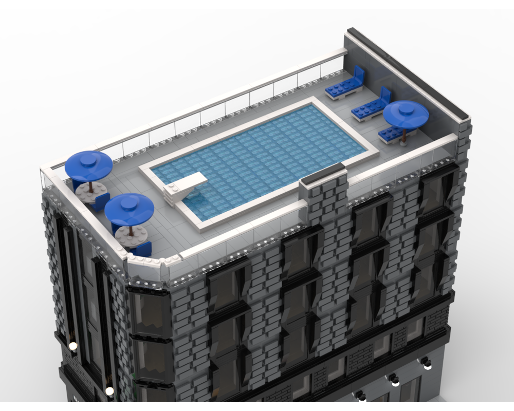 Lego Moc Hotel By Yourdailybrick Rebrickable Build With Lego