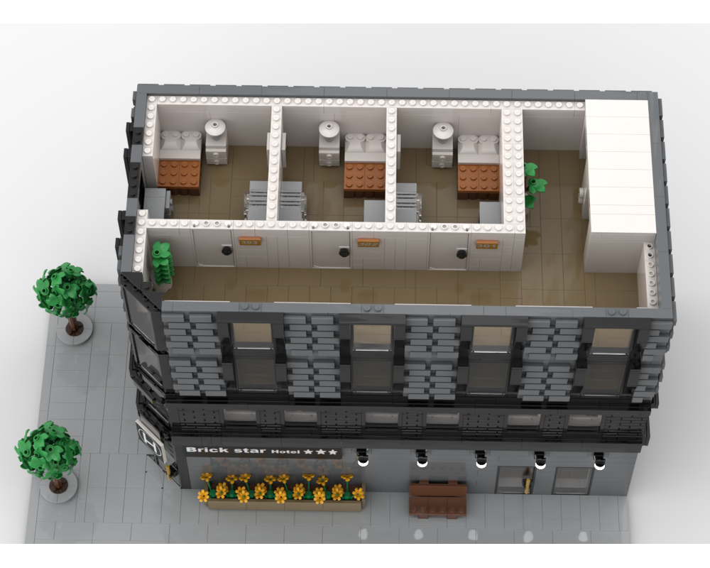 Lego Moc Hotel By Yourdailybrick Rebrickable Build With Lego