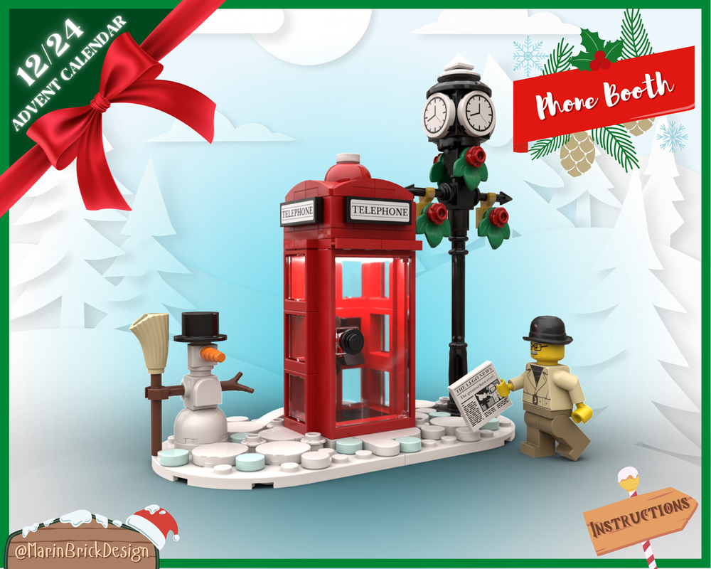 LEGO MOC LEGO Christmas English Phone booth Instructions - LEGO Winter Village MOC by ...