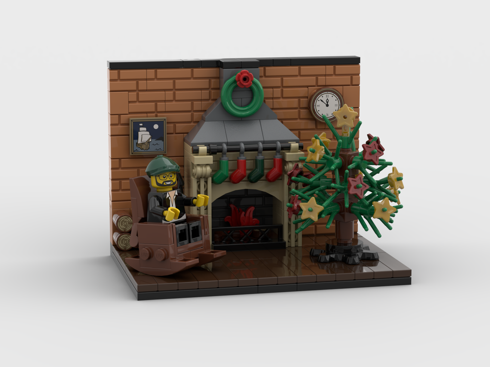 LEGO MOC Christmas Fireplace Room by BrickHappens | Rebrickable - Build ...