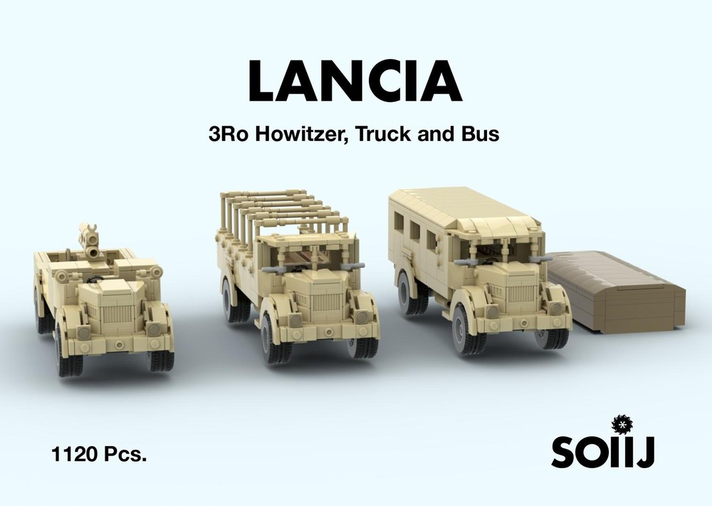 LEGO MOC Lancia 3Ro Howitzer, Truck and Bus - Italian Vehicle 1:35 by ...