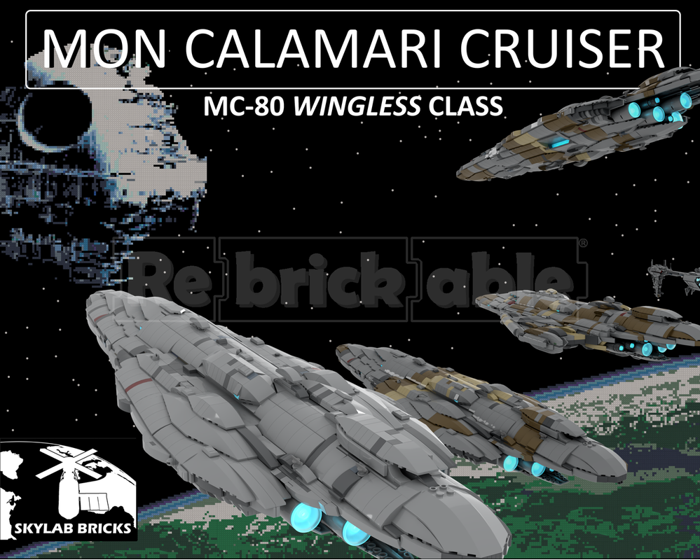 LEGO MOC Rebel Alliance Mon Calamari MC-80 "Wingless" Class Heavy ...