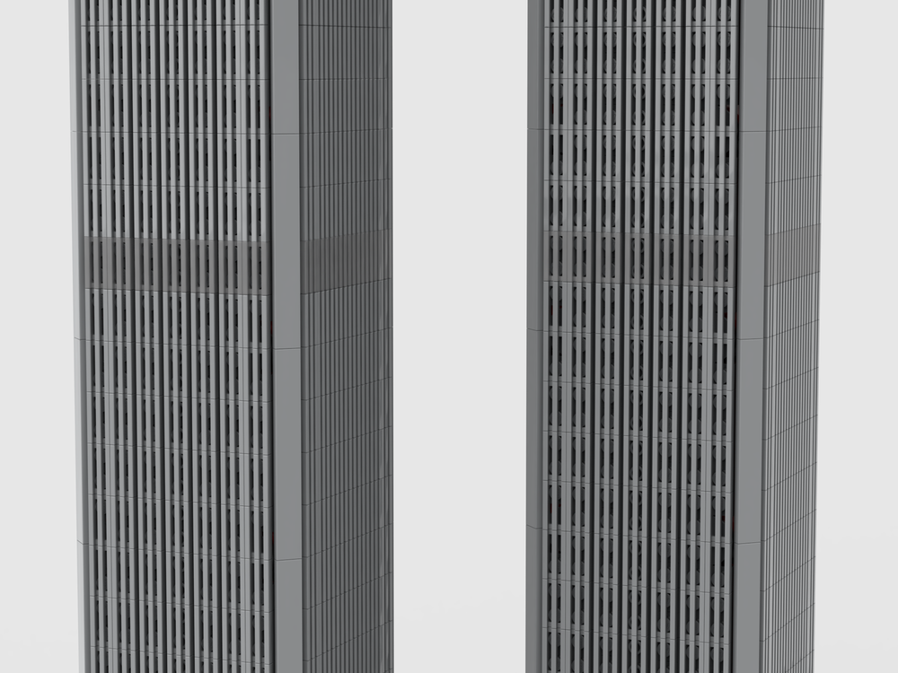 Lego Moc Wtc Twin Towers 1800 Scale By Sea2sea Rebrickable Build