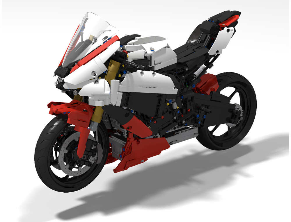 LEGO MOC YAMAHA R1 1:5 white /red by MOC NEMOOZ | Rebrickable - Build ...