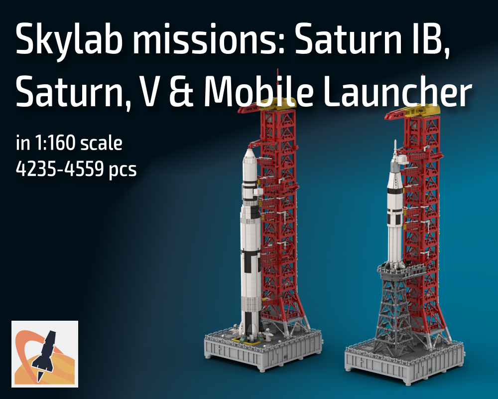 LEGO MOC Skylab missions: Saturn V-Skylab, Saturn IB & Mobile Launcher ...