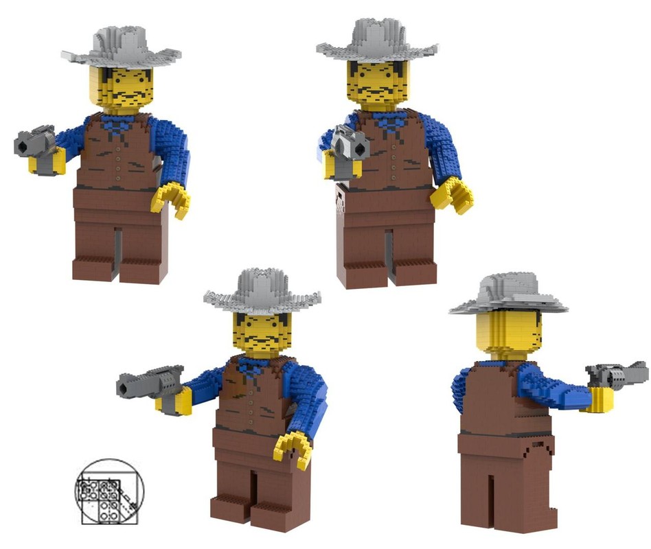 LEGO MOC Maxi Figure Cowboy with revolver by Bricksculpture.net ...