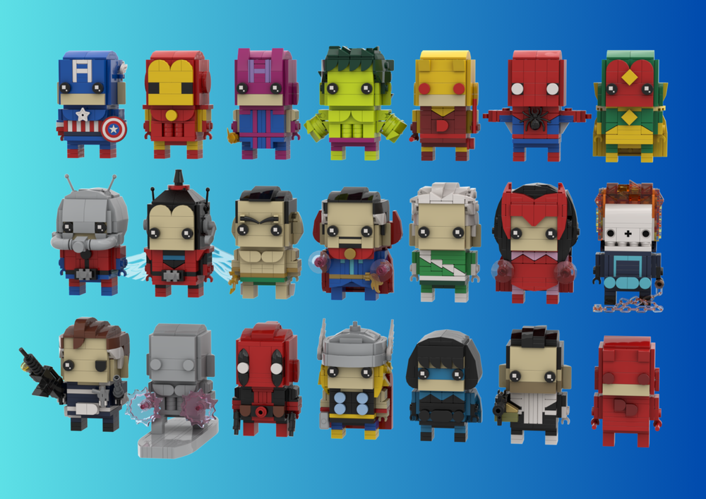 LEGO MOC Classic Marvel Comics Brickheadz Bundle by RetroBrix ...