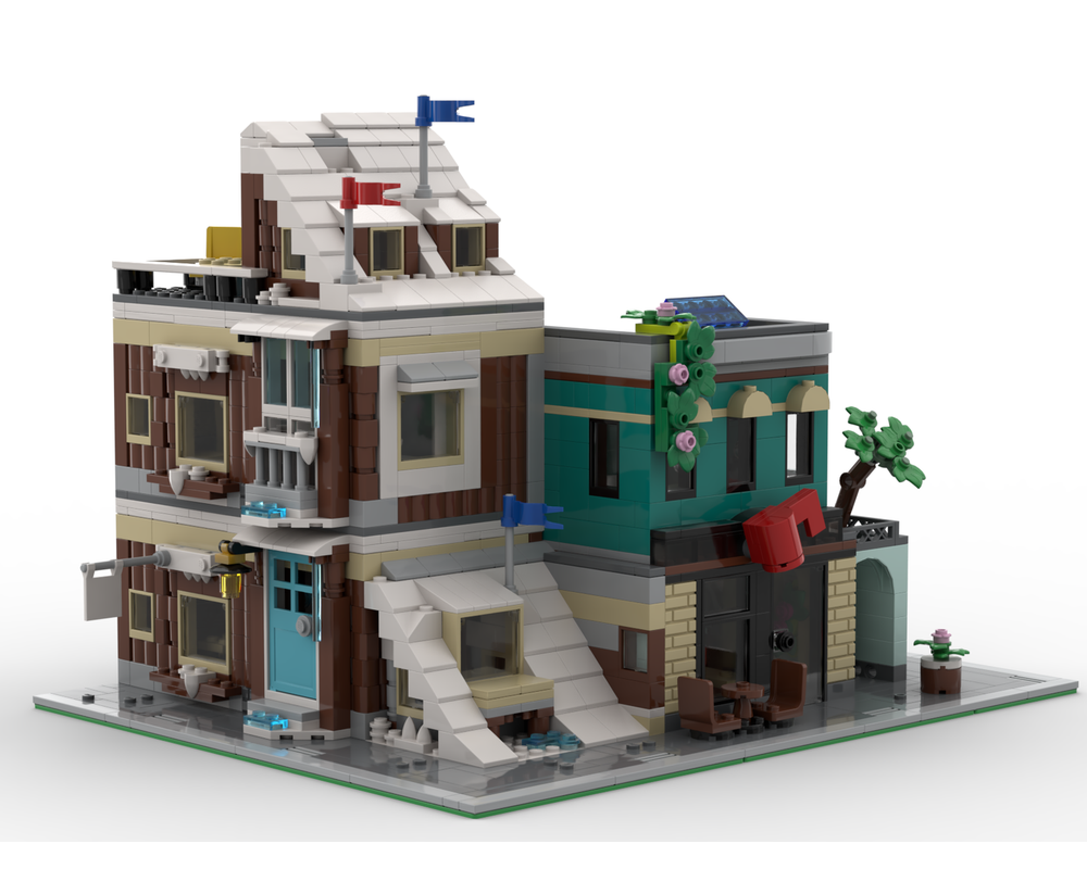 LEGO MOC Modular Winter Lodge by BrickAndBuildsI | Rebrickable - Build ...
