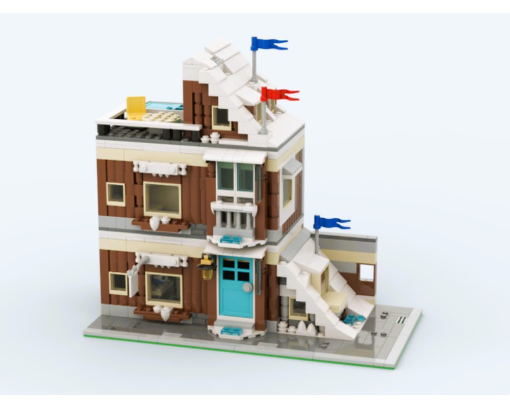 LEGO MOC Modular Winter Lodge by BrickAndBuildsI | Rebrickable - Build ...