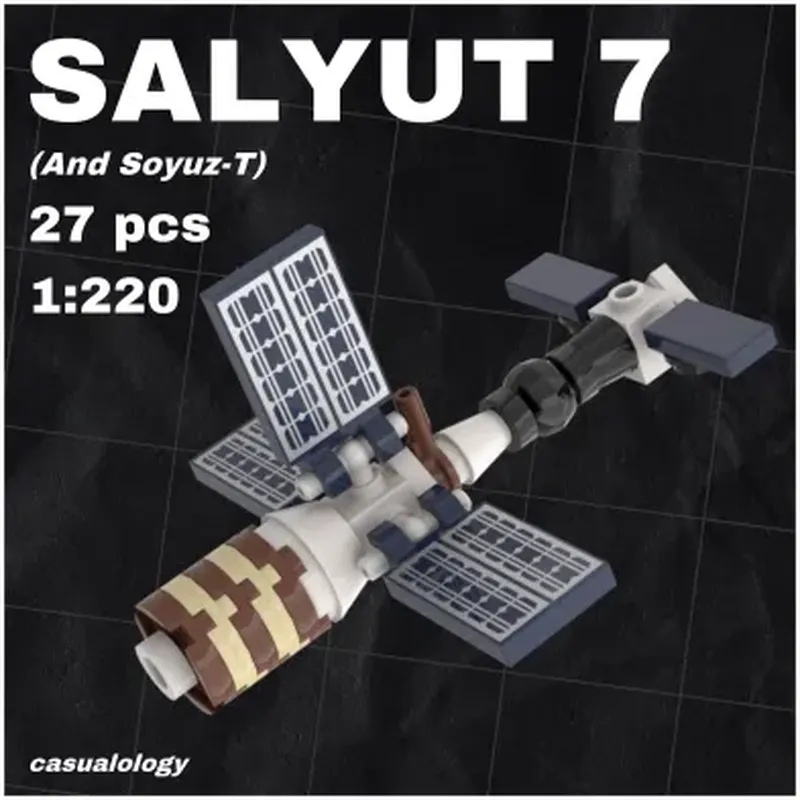 LEGO MOC Salyut 7 and Soyuz-T (~1:220) by casualology | Rebrickable - Build with LEGO