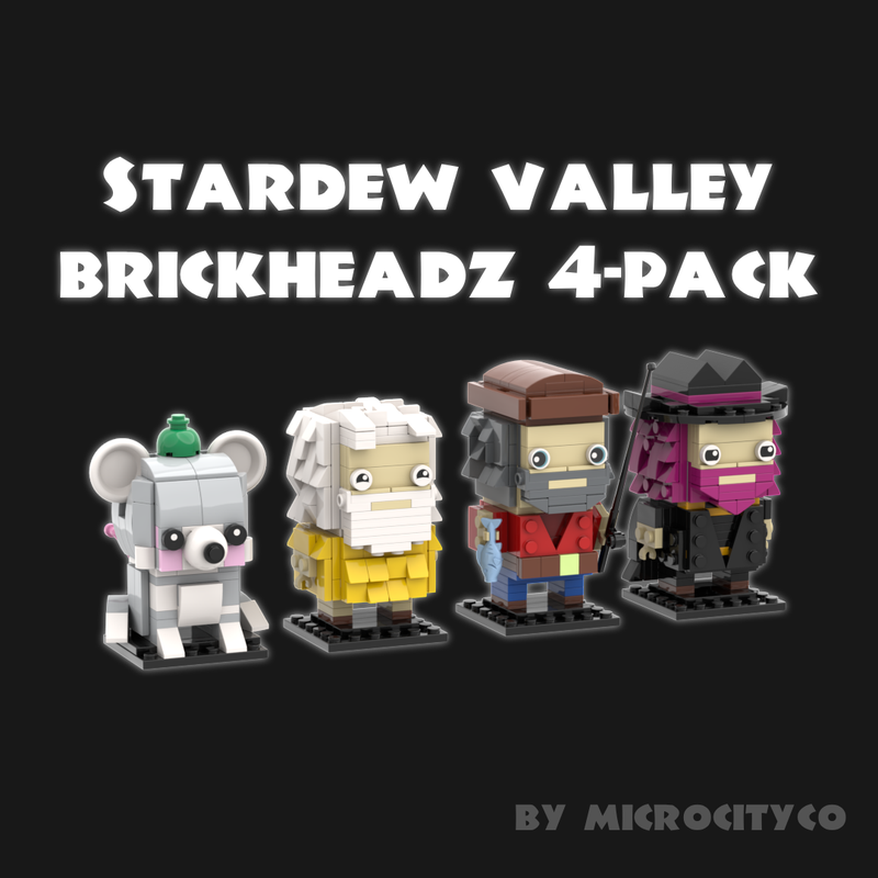 LEGO MOC Stardew Valley Brickhead 4-Pack by Minifigdisplayco ...