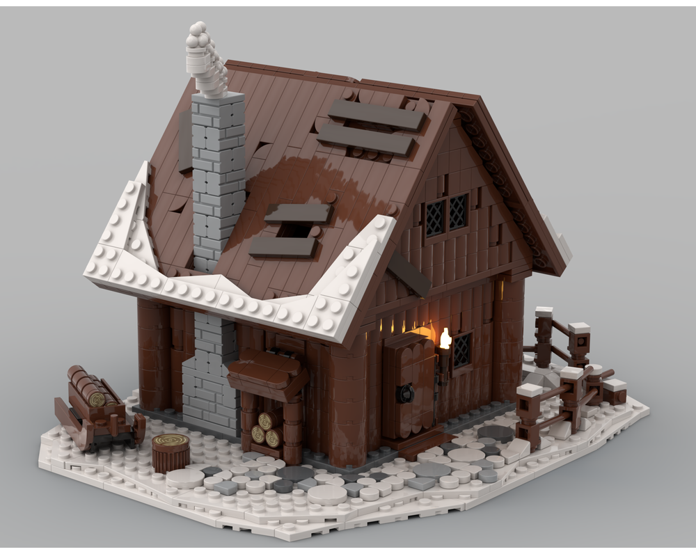 Lego Moc Medieval Wooden Cabin By Justmoc Rebrickable Build With Lego