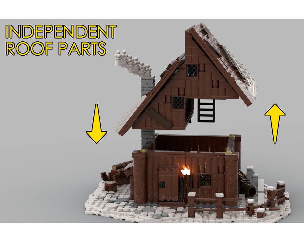 Lego Moc Medieval Wooden Cabin By Justmoc Rebrickable Build With Lego