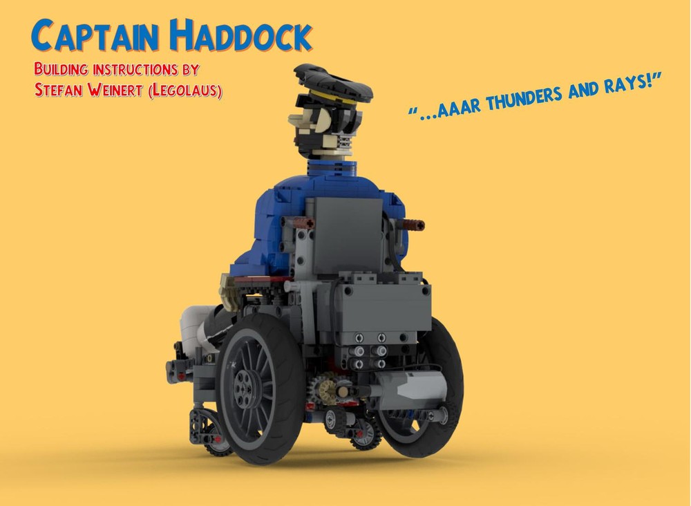 Lego Moc Captain Haddock In A Wheelchair By Legolaus Rebrickable