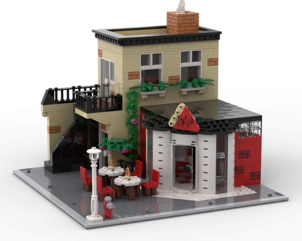 LEGO MOC The Pizza Corner by Groundedbuilder | Rebrickable - Build with ...