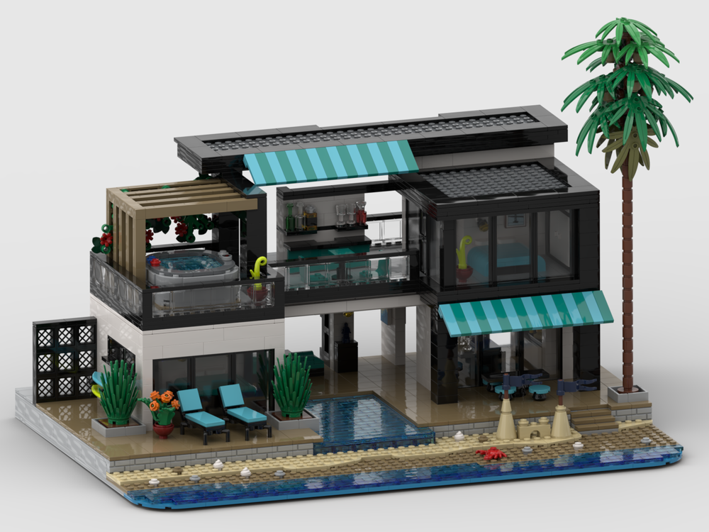 LEGO MOC Caribbean Beach Villa - Beach Side by Cvanhulle | Rebrickable ...