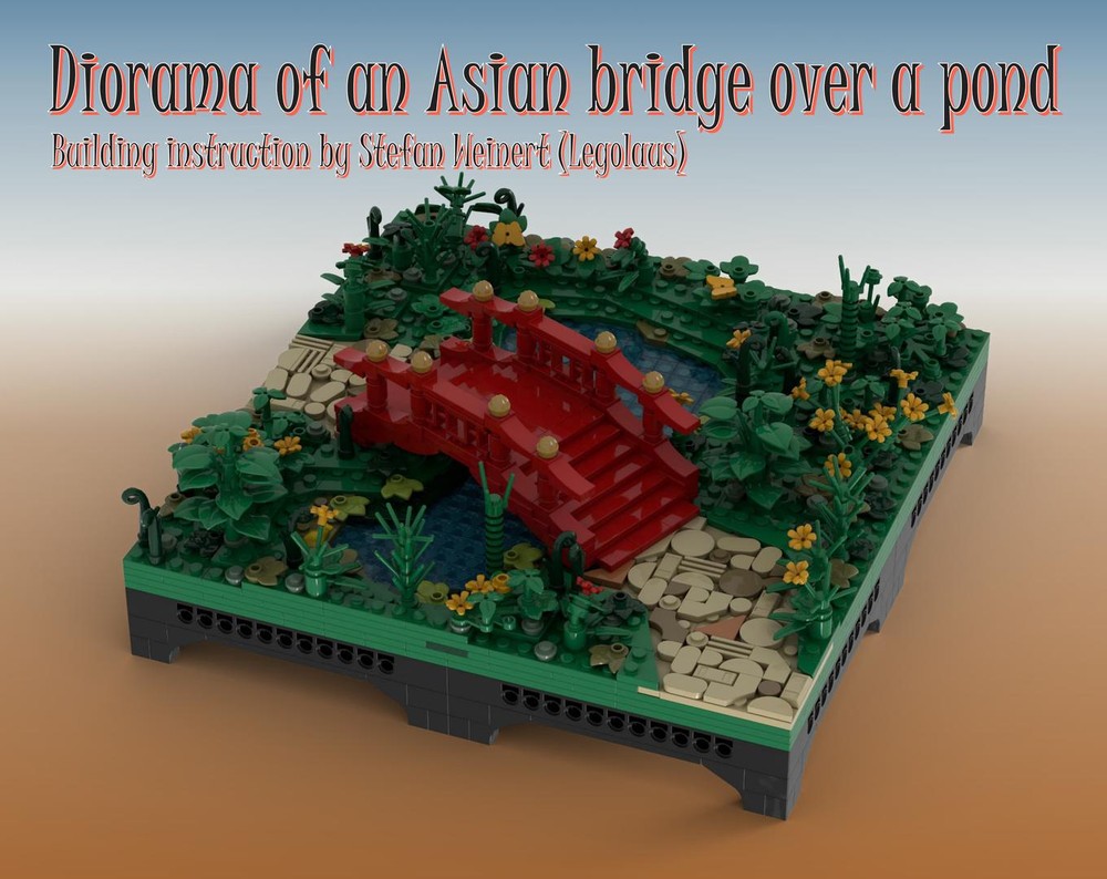 LEGO MOC Diorama of an asian bridge over a pond by legolaus ...