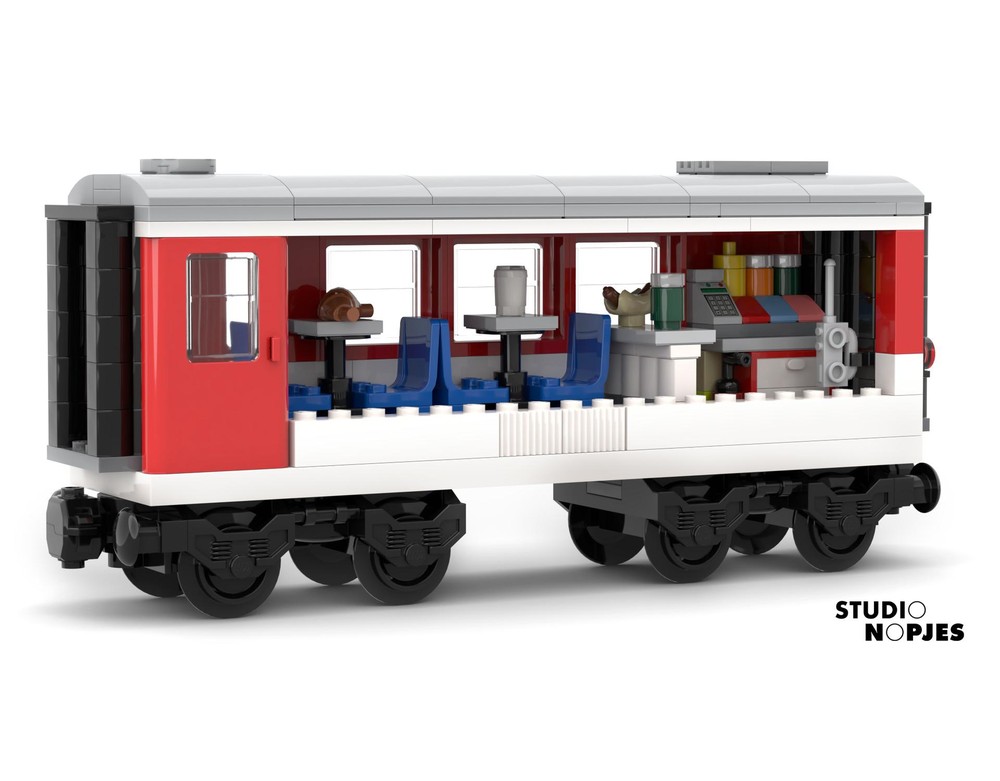 LEGO MOC Train Dining Car - DB Speisewagen (6-wide, red) by Roloff ...