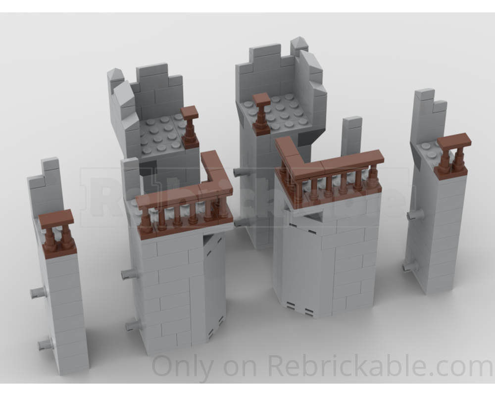 LEGO MOC Modular Castle Wall Corners by bri_CK_One | Rebrickable ...