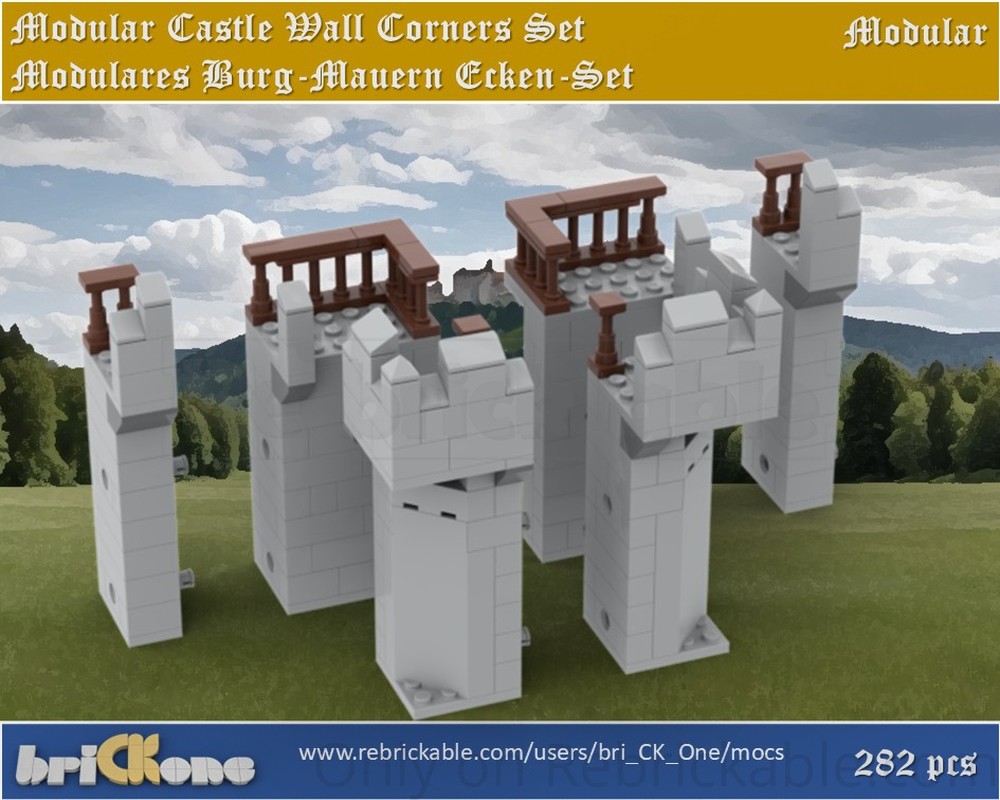 LEGO MOC Modular Castle Wall Corners by bri_CK_One | Rebrickable ...
