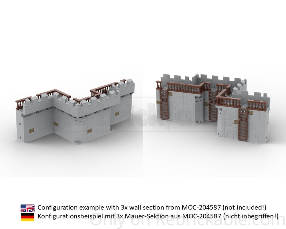 LEGO MOC Modular Castle Wall Corners by bri_CK_One | Rebrickable ...
