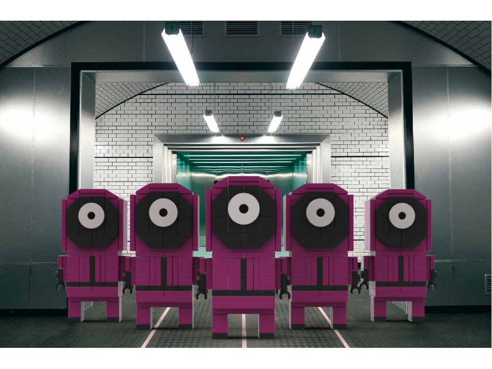 Lego Moc Squid Game Brickheadz Pink Guard By Finallyflor