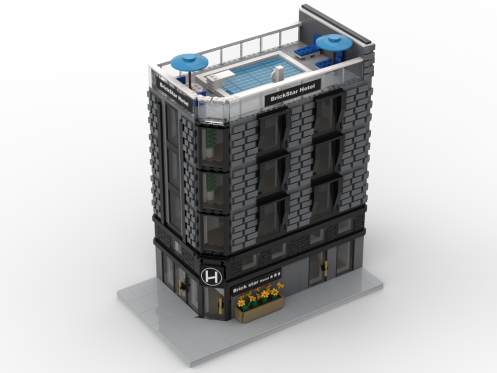 LEGO MOC Hotel by YourDailyBrick | Rebrickable - Build with LEGO