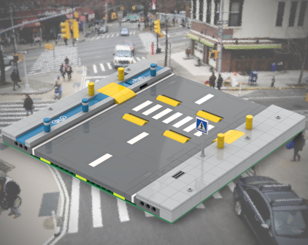 LEGO MOC MILS Road Bike Lane - Straight Crosswalk by Brickland Hills ...