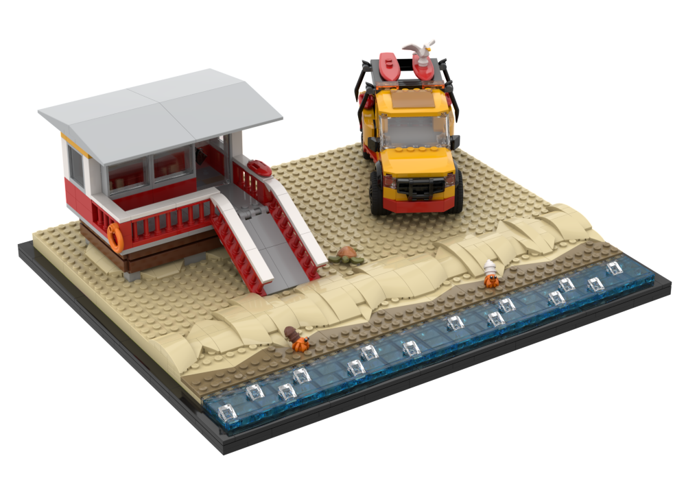 LEGO MOC Lifeguard Tower Display by OrchardBuilds | Rebrickable - Build ...