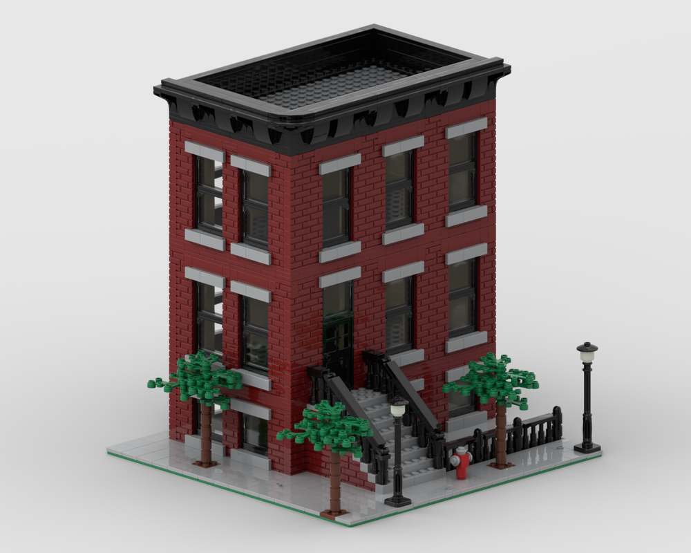 LEGO MOC Brownstone - Dark Red by VW_Bricks | Rebrickable - Build with LEGO