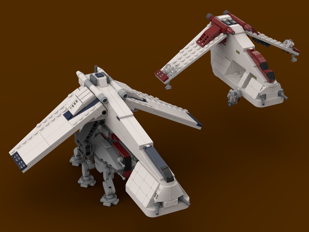 LEGO MOC Republic Gunship, Dropship and Walker - LAAT, LAATC, AT-TE (1: ...