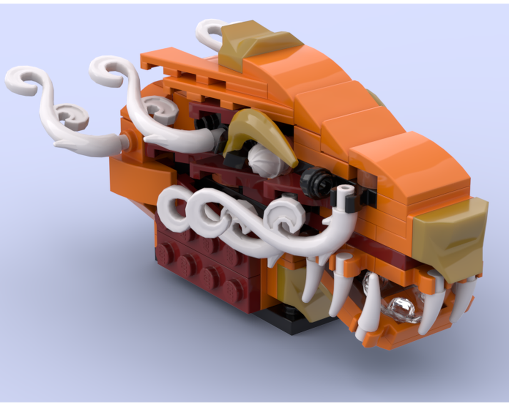LEGO MOC Orange and Red Chinese Dragon Head by alejoluis | Rebrickable ...