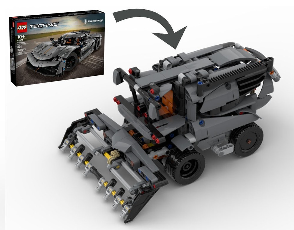 LEGO MOC 42173 model B - Gray combine harvester by XaeroZKota ...