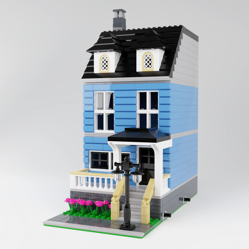 LEGO MOC Modular Blue Townhouse by IconicBrix | Rebrickable - Build ...