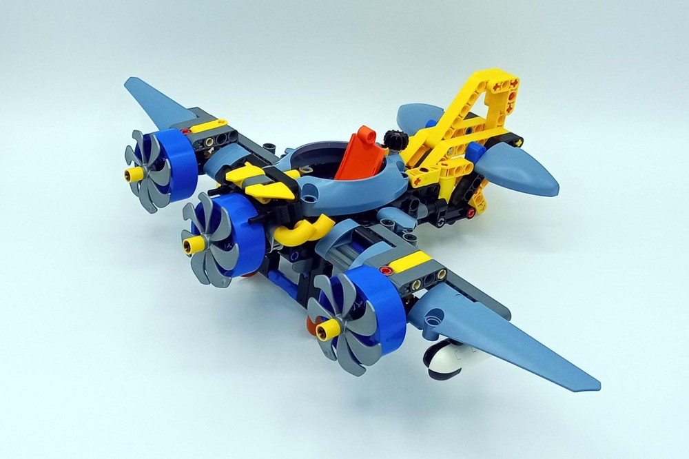 LEGO MOC 42201 Trimotor Propeller Plane by Nequmodiva | Rebrickable ...
