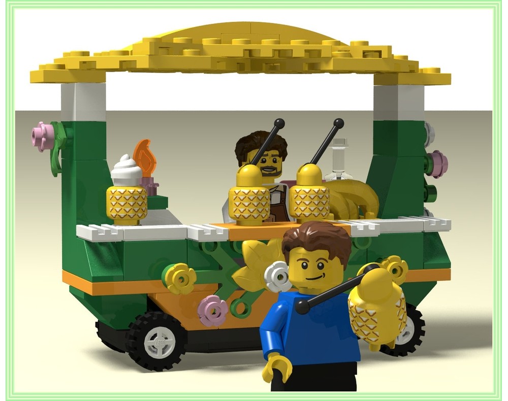 Lego Moc Pineapple Drinks Food Trailer By Xoona Rebrickable Build