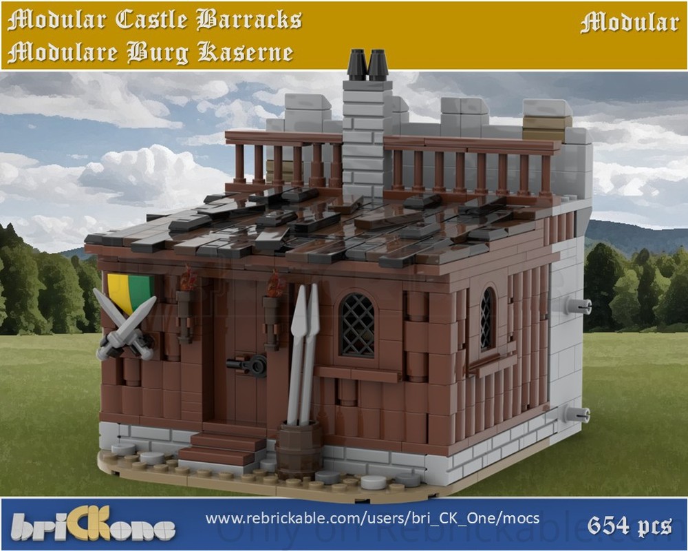 LEGO MOC Modular Castle Barracks by bri_CK_One | Rebrickable - Build ...