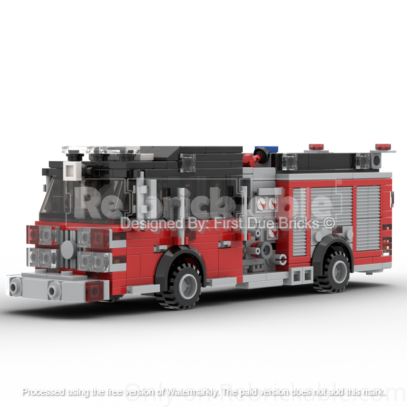 LEGO MOC American Fire Engine-Black/Red by First Due Bricks ...