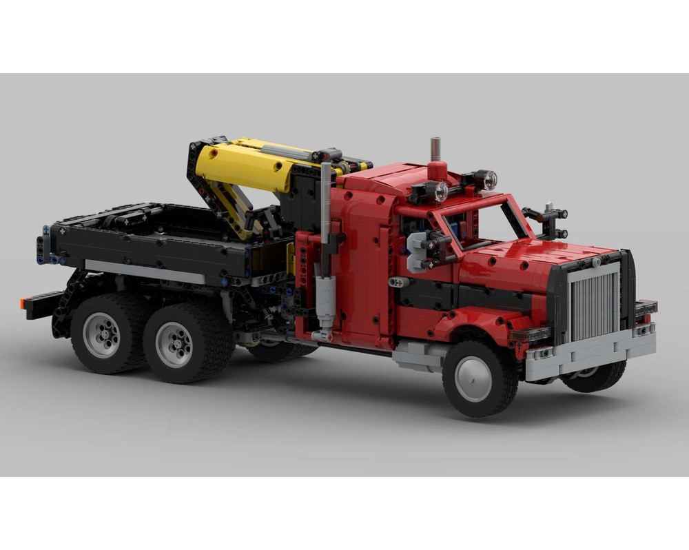 Lego Moc Red American Cranetruck By Pumluf Rebrickable Build With Lego