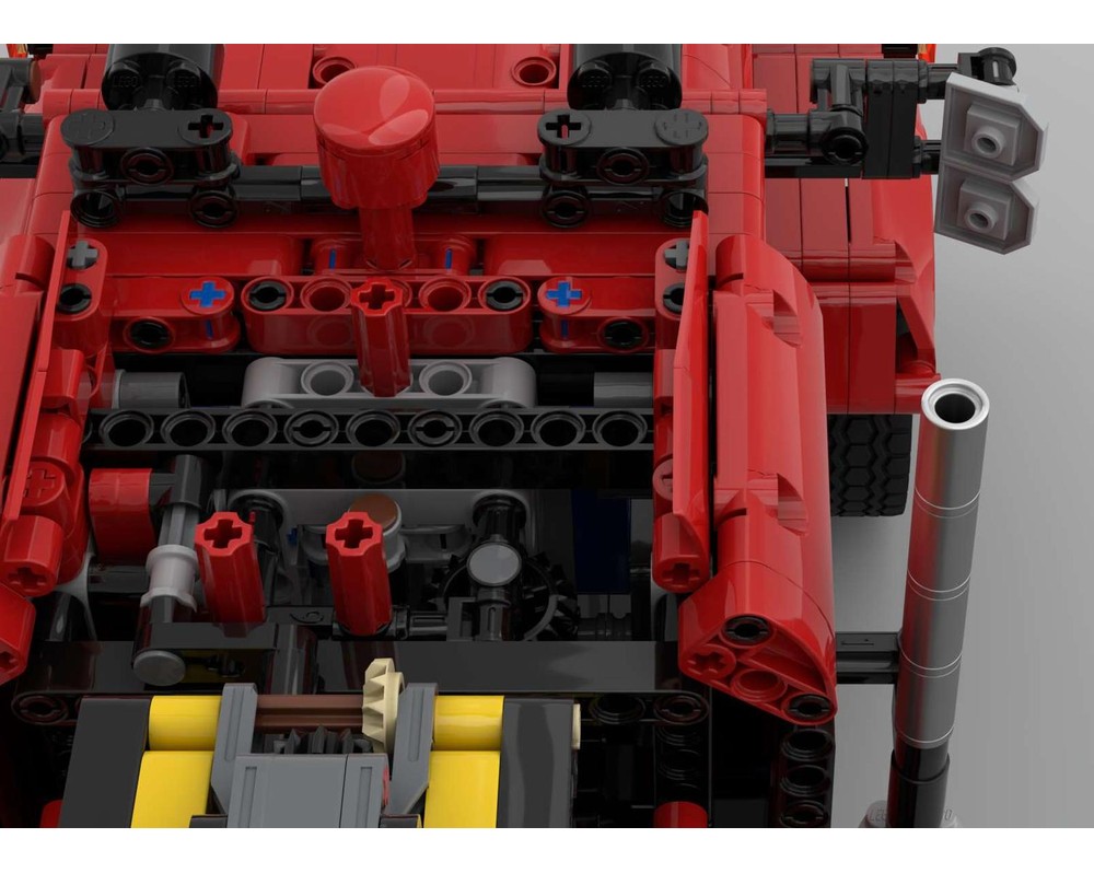Lego Moc Red American Cranetruck By Pumluf Rebrickable Build With Lego
