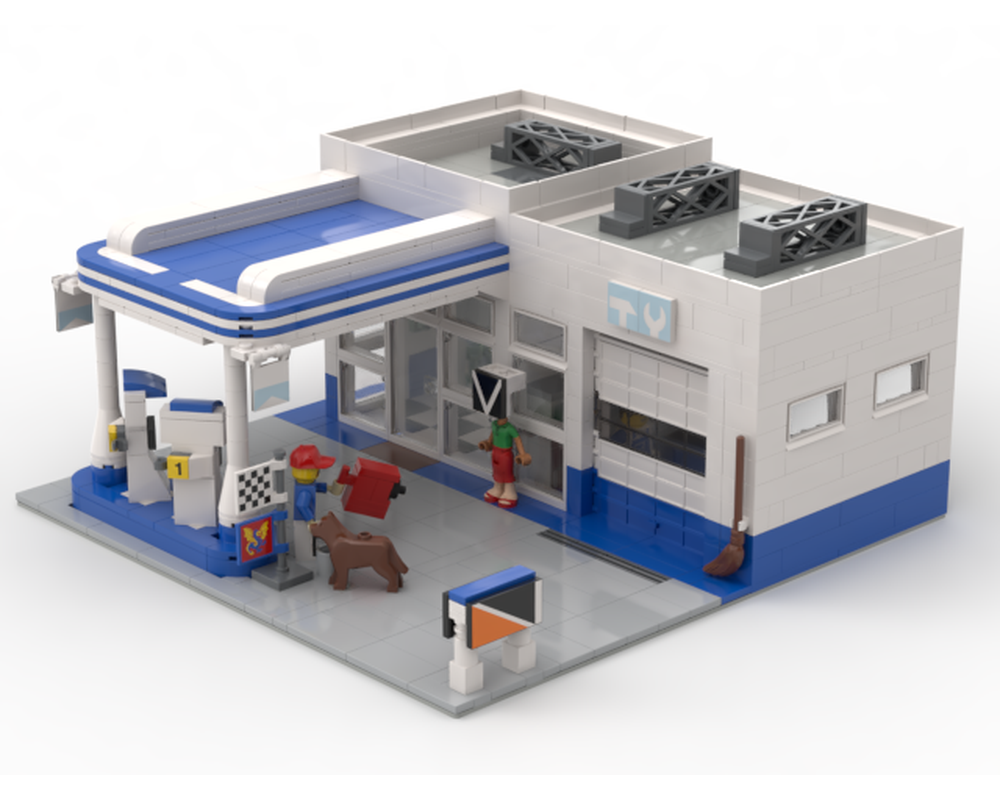 LEGO MOC Mini shop & fuel station by n2brick | Rebrickable - Build with ...