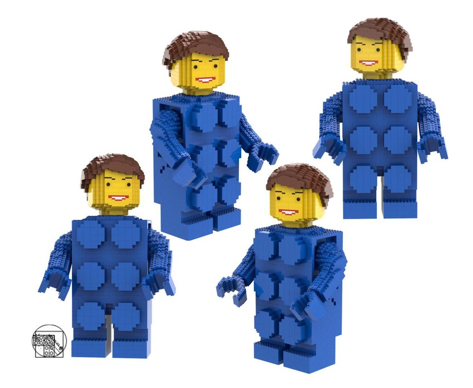 LEGO MOC Maxi figure girl blue brick costume by Bricksculpture.net ...