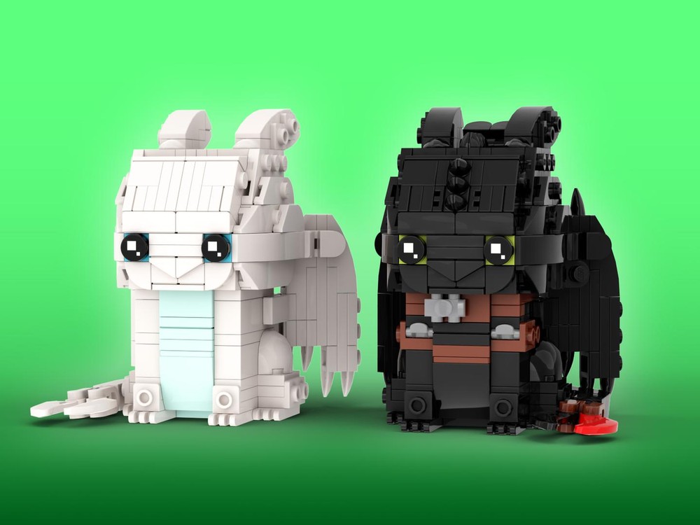 LEGO MOC Toothless and Light Fury Brickheadz LEGO MOC - How To Train ...
